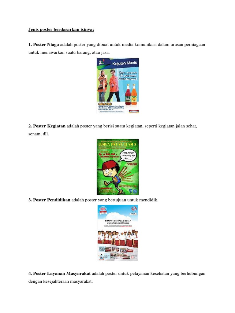 Jenis Poster Berdasarkan Isinya