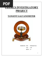 Physics Investigatory Project On Tangent Galvanometer | PDF | Electrical Engineering | Magnetism