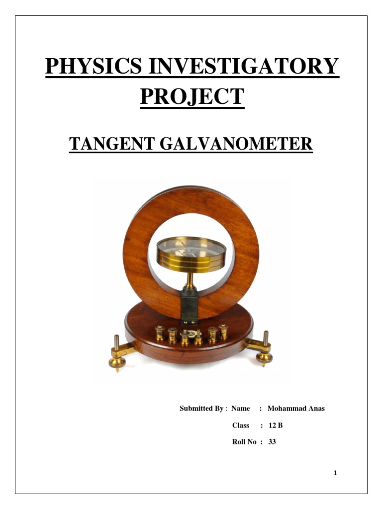 Physics Investigatory Project Class 12 T | Earth's Magnetic Field ...