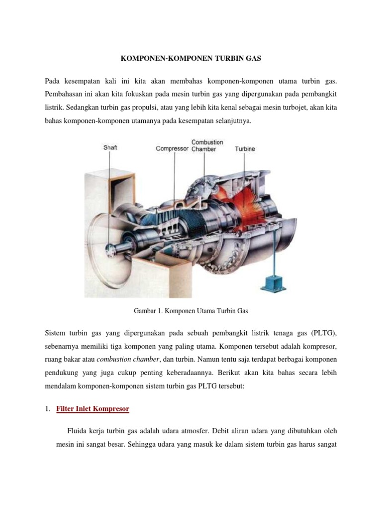 Komponen Utama Turbin Gas PLTG | PDF | Teknologi & Rekayasa