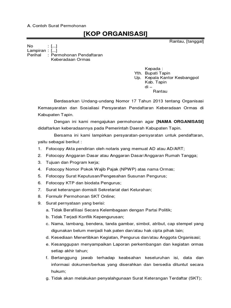 Contoh Surat Permohonan | PDF