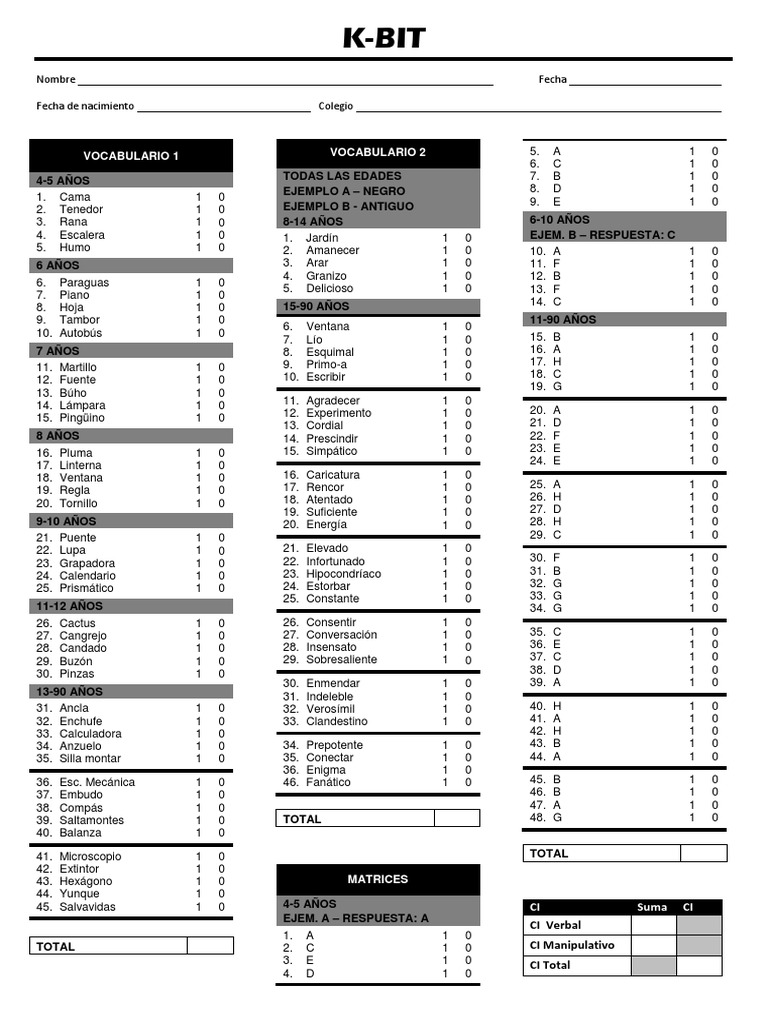 Plantilla K BIT | Matemáticas | Informática y tecnología de la información