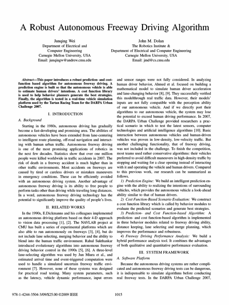RAF Driving Algorithm | PDF | Autonomous Car | Simulation