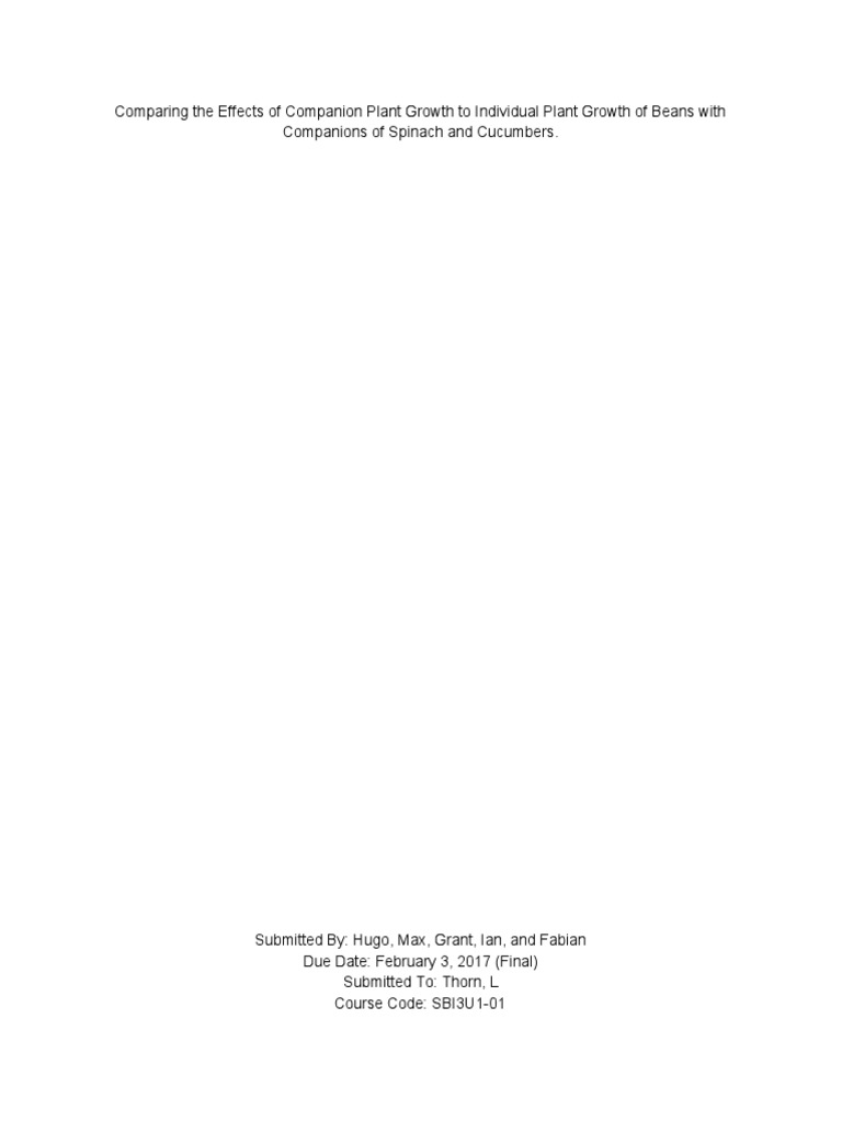 Companion Planting | PDF | Plants | Experiment