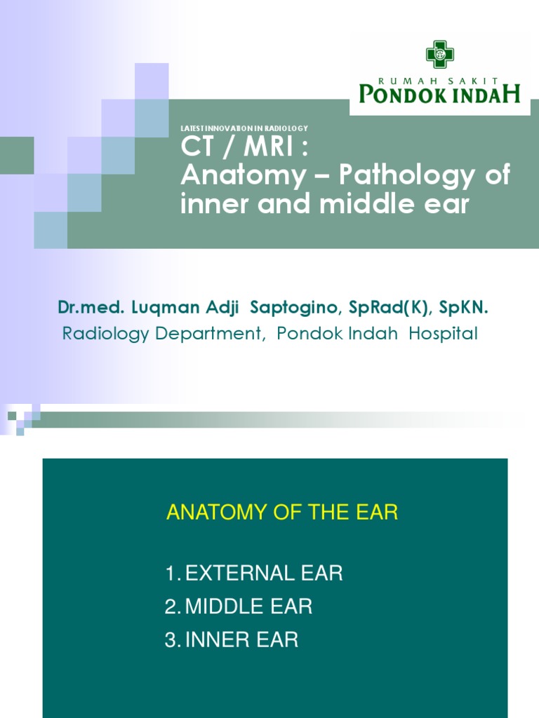 CT and MRI Ear Anatomy and Pathology | PDF | Ear | Sensory Organs