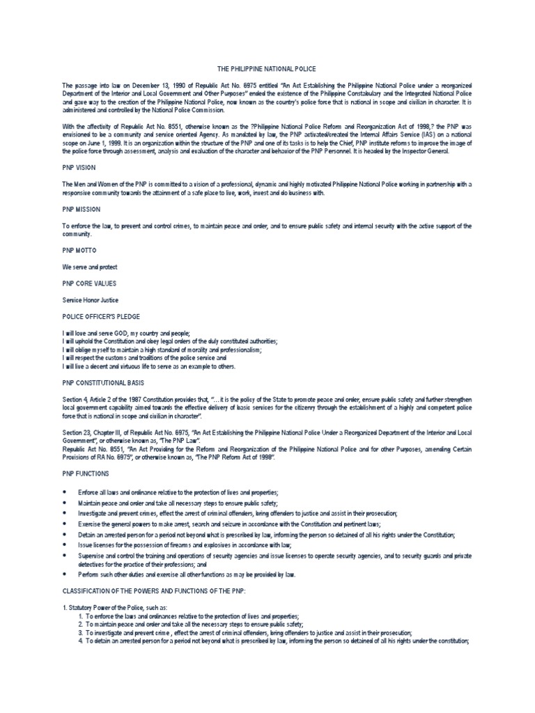 History of PNP | PDF | Security Guard | Police