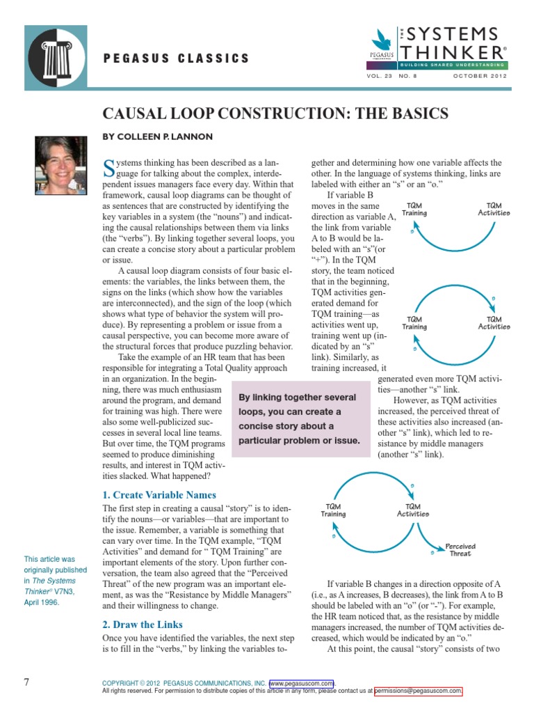 Causal Loop Construction: The Basics: Systems Thinker | PDF | Causality ...