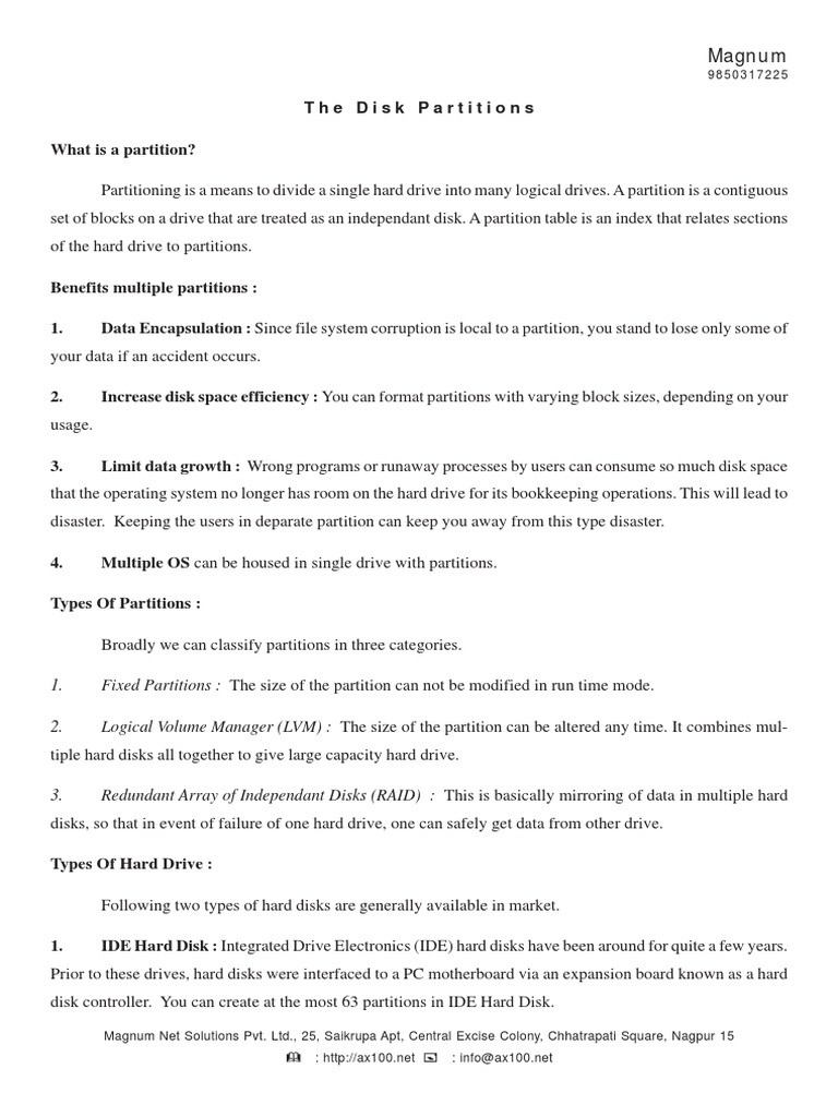 Fixed Disk Partitions | PDF | Hard Disk Drive | Ibm Pc Compatibles