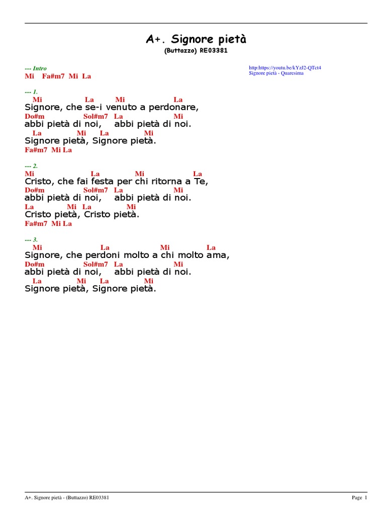 Signore Pietà (Buttazzo) A - RE03381 (E) | PDF