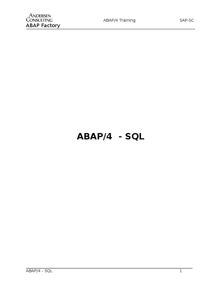 Apostila De Abap Sql Pdf Sql Tabela Banco De Dados