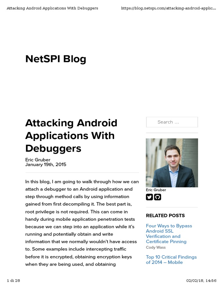 Net PI Blog: Attacking Android Applications With Debuggers | PDF | Android (Operating System ...