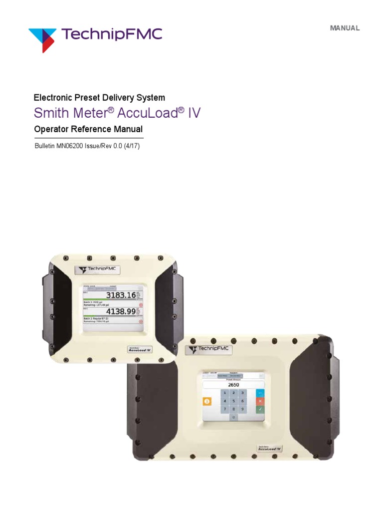 Accuload IV Manual de Operador Mn06200 | Flow Measurement | Input/Output