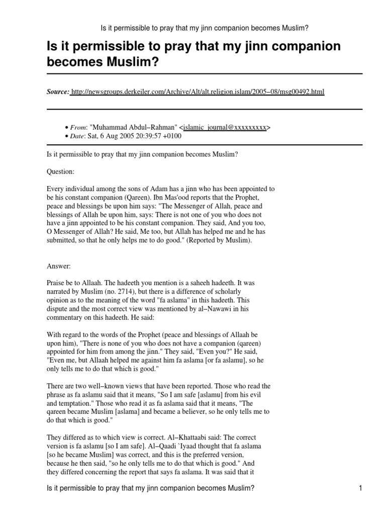 Qareen | Hadith | Muhammad