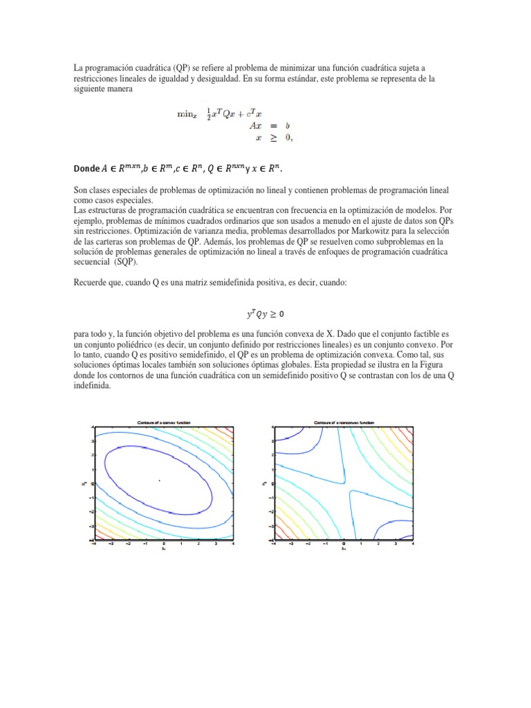 La Programación Cuadrática | PDF | Optimización Matemática | Ciencia de ...