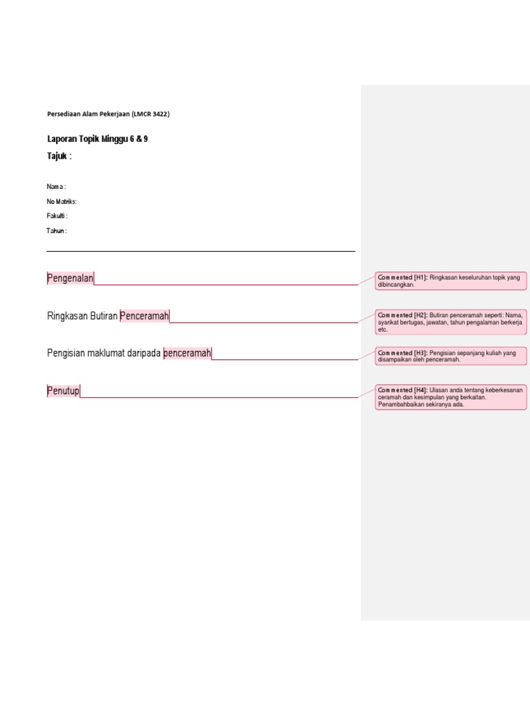 Format Laporan Tugasan