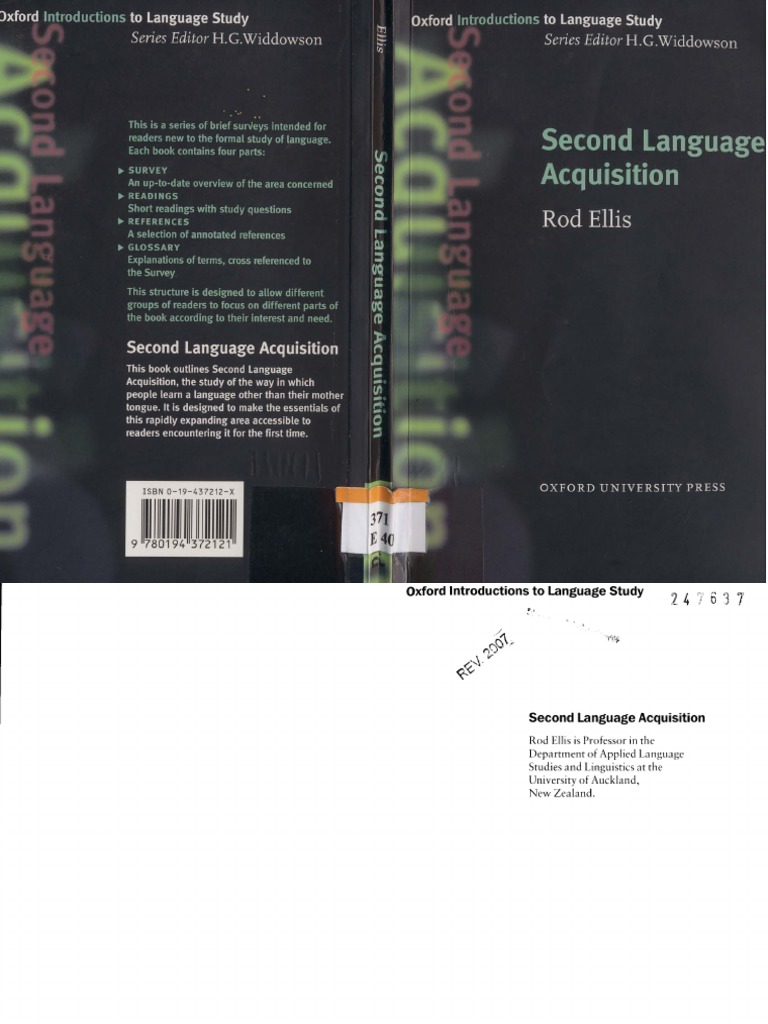 Second Language Acquisition by Rod Ellis PDF | PDF | Language Education ...