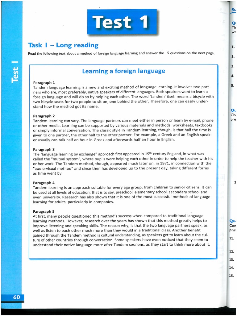Test 1 - Learning A Foreign Language | PDF | Human Communication ...