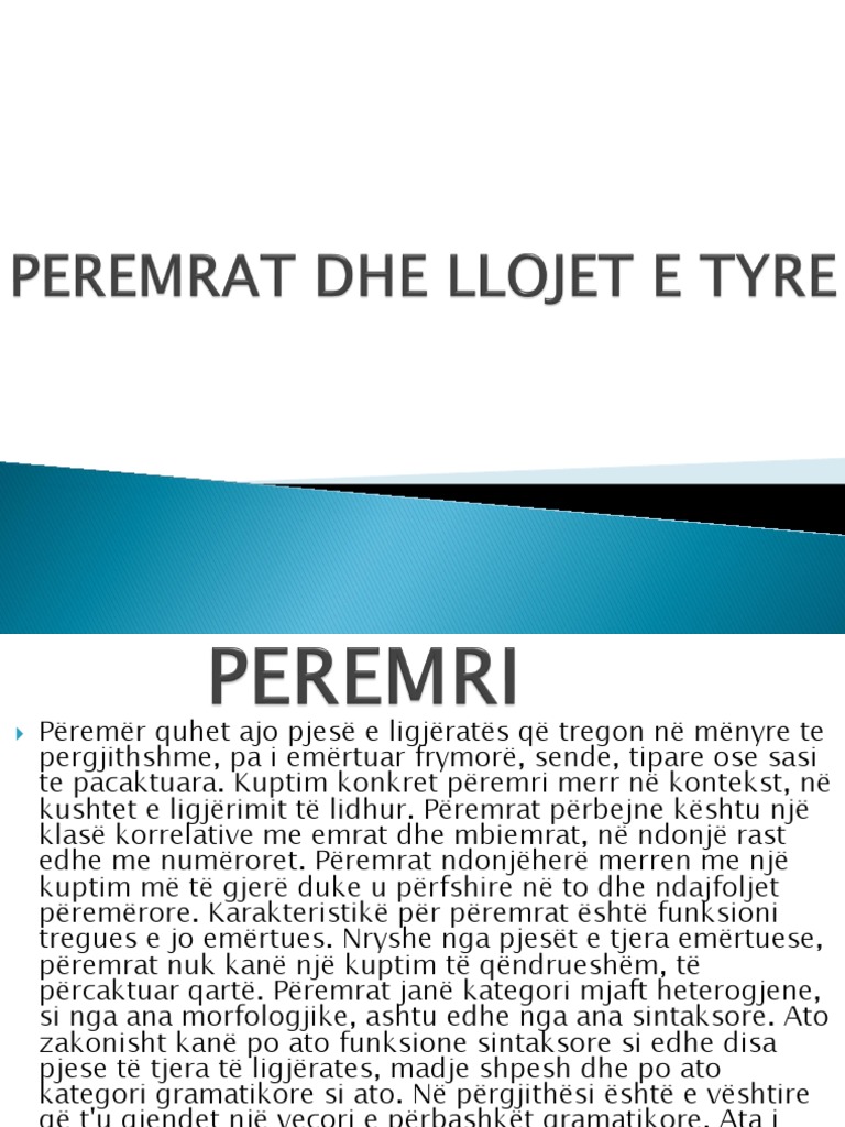 Peremri Dhe Llojet e Tyre | PDF