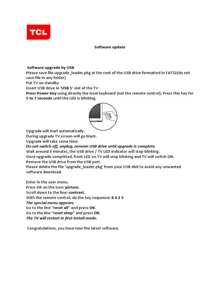 Software Update Procedure | PDF