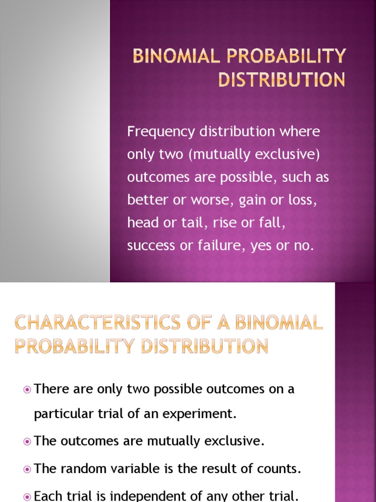 Binomial Probability Distribution Pdf