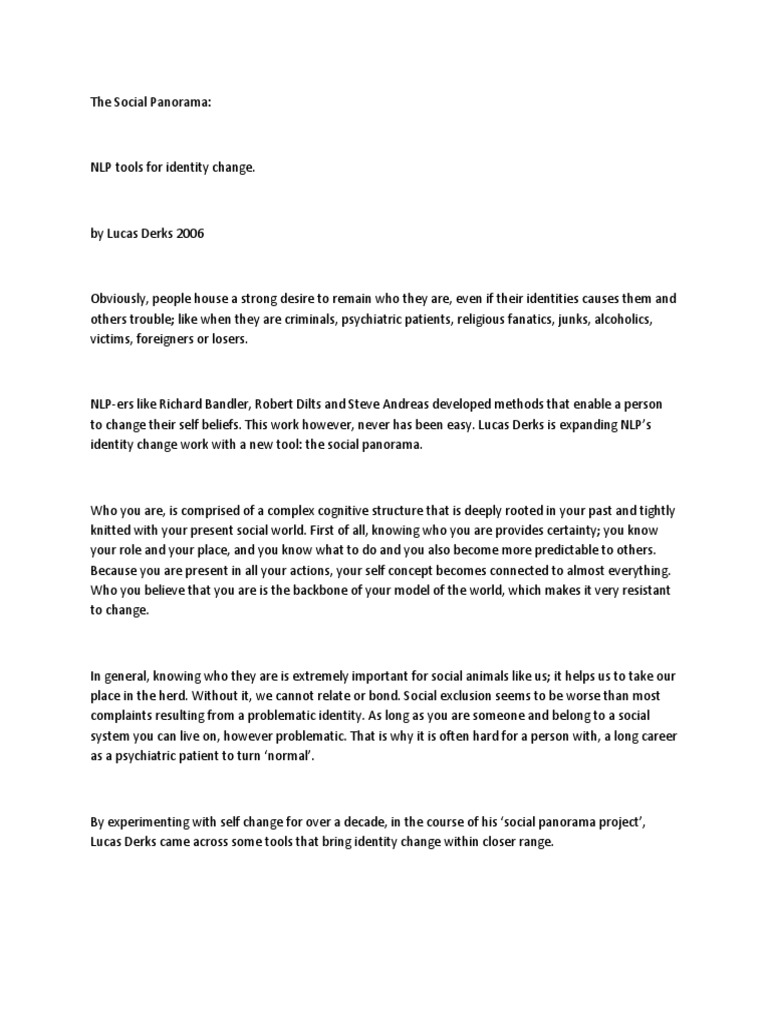 Identity Change Technique | PDF | Identity (Social Science) | Self