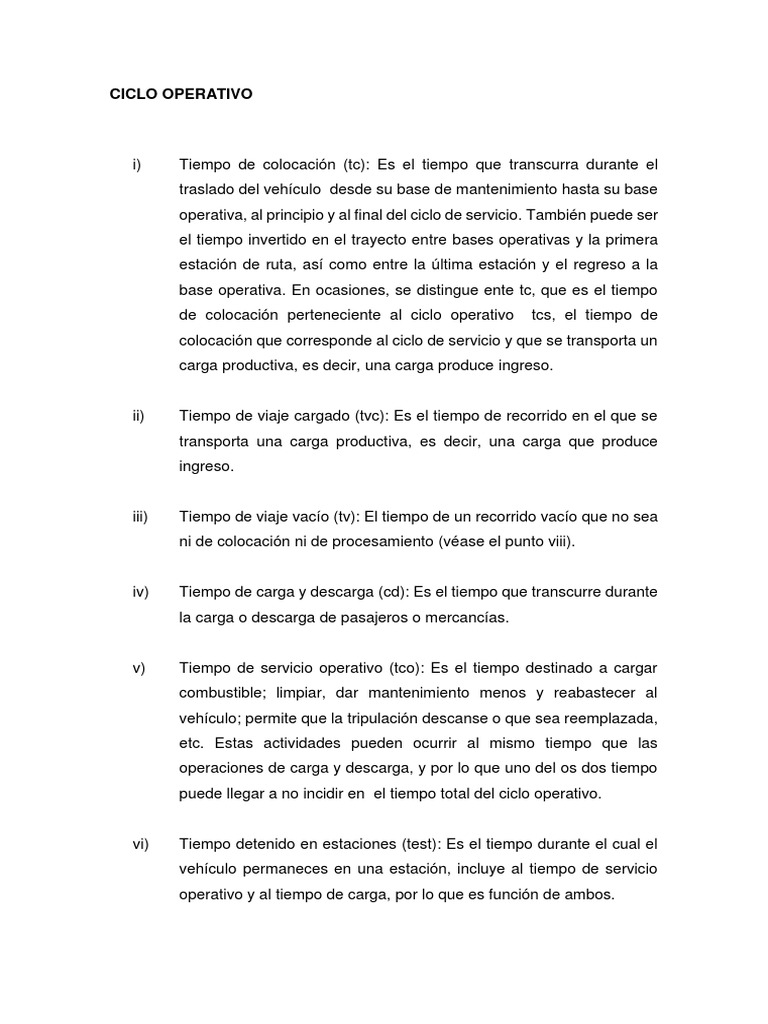 Ciclo Operativo | PDF | Transporte | Science