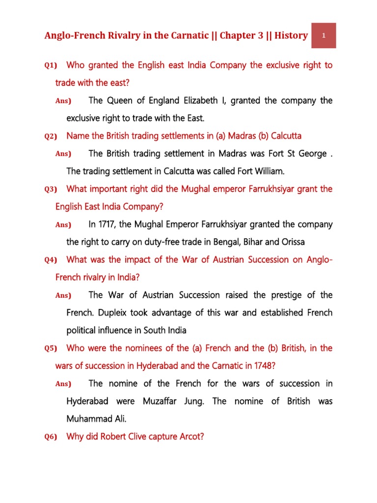 Anglo-French Rivalry in The Carnatic - Chapter 3 - History | PDF ...