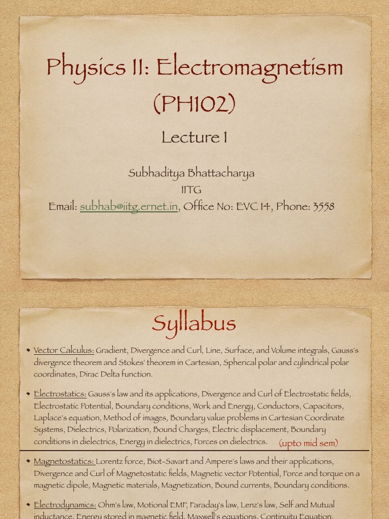 Electromagnetism Fundamentals: An Introduction to Vector Calculus, Scalar and Vector Fields, and ...