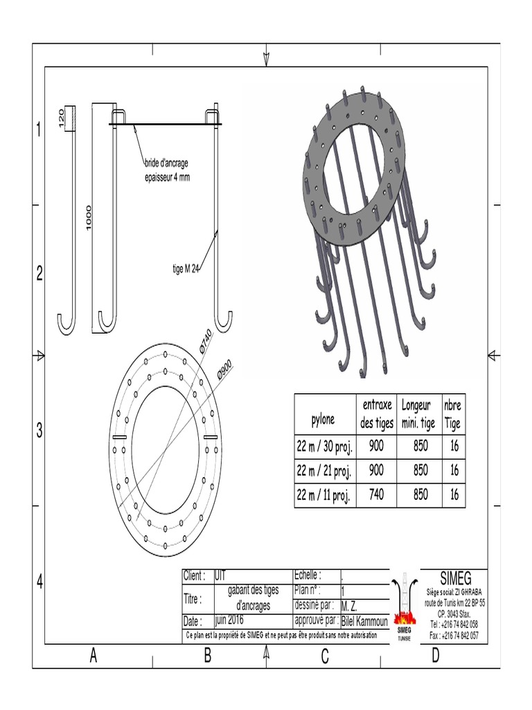 Gabarit Tige D'ancrage Pylone 22 - Présentation1 | PDF | Technologie et ingénierie