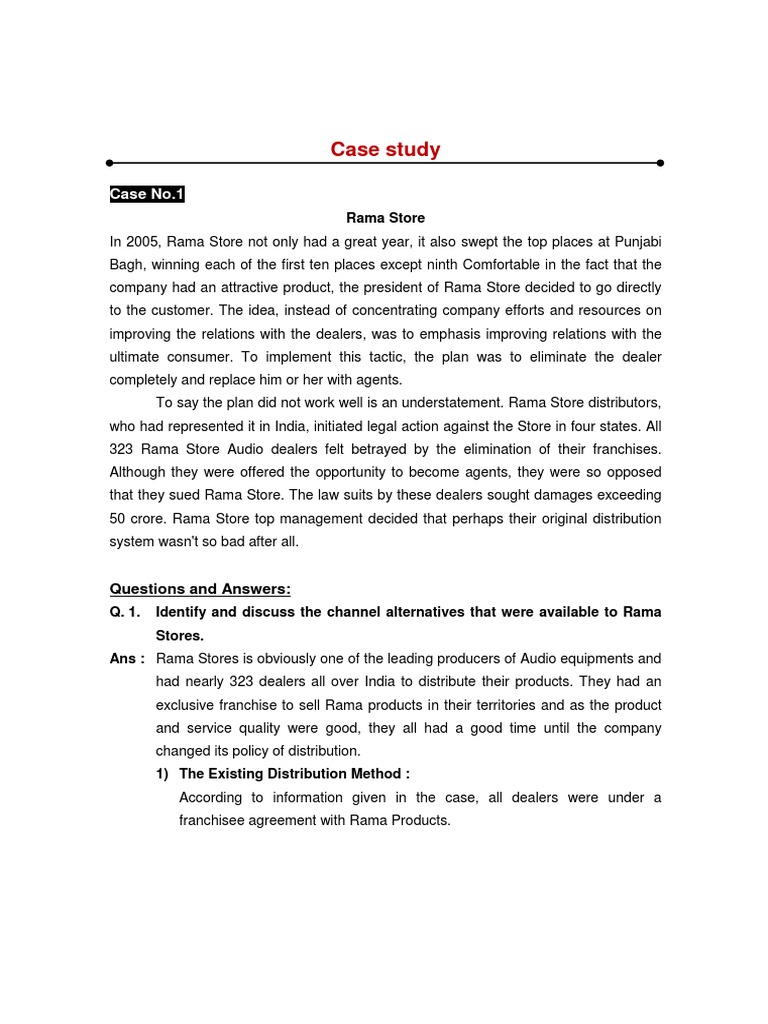 Evaluating Channel Alternatives: A Case Study of Rama Store's Transition from Franchise Model to ...