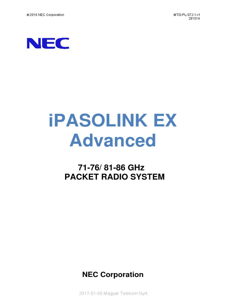 MTD Ipaso Ex A PL072-1r1 | PDF | Radius | Computer Network