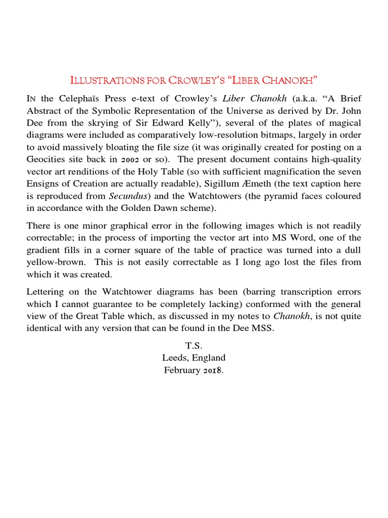 Illustrations For Liber Chanokh | PDF