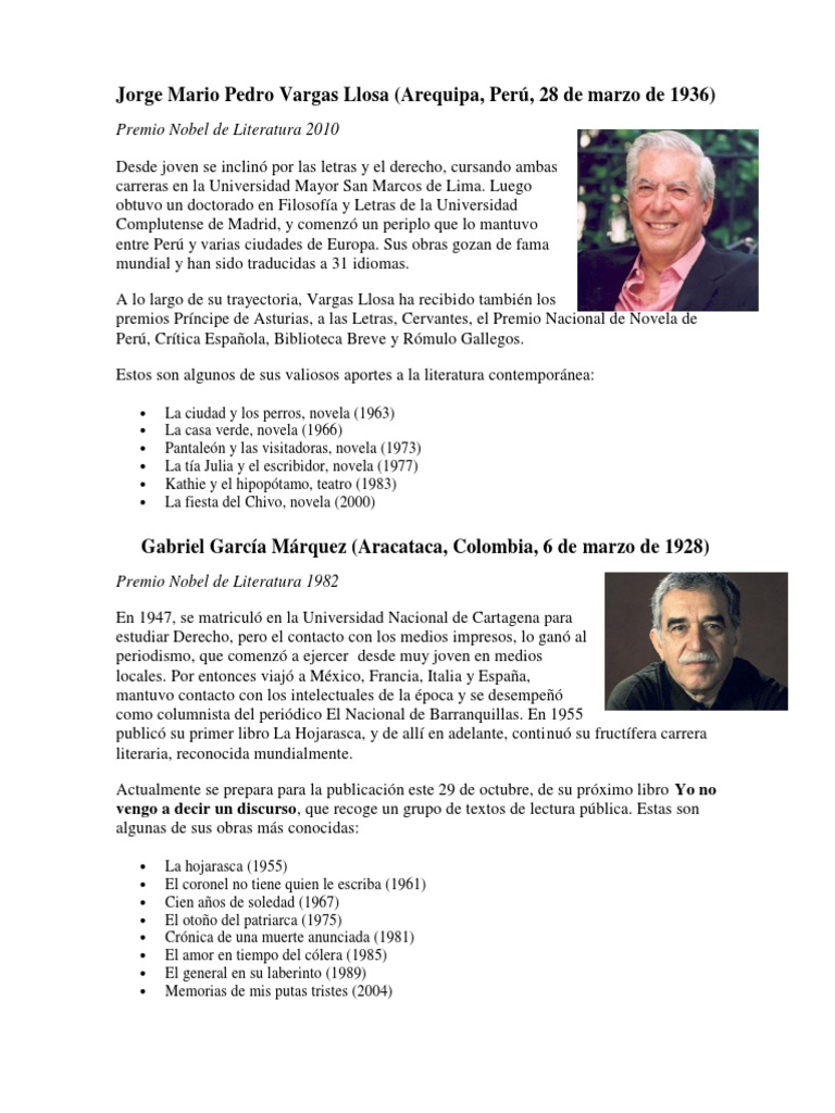 Biografias de Escritores Latinoamericanos | Poesía | Ficción y literatura