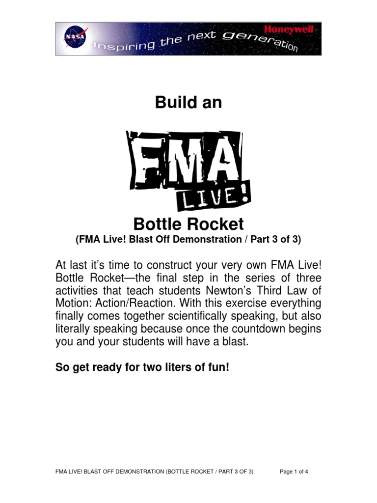 Constructing and Launching Bottle Rockets: A Demonstration of Newton's ...