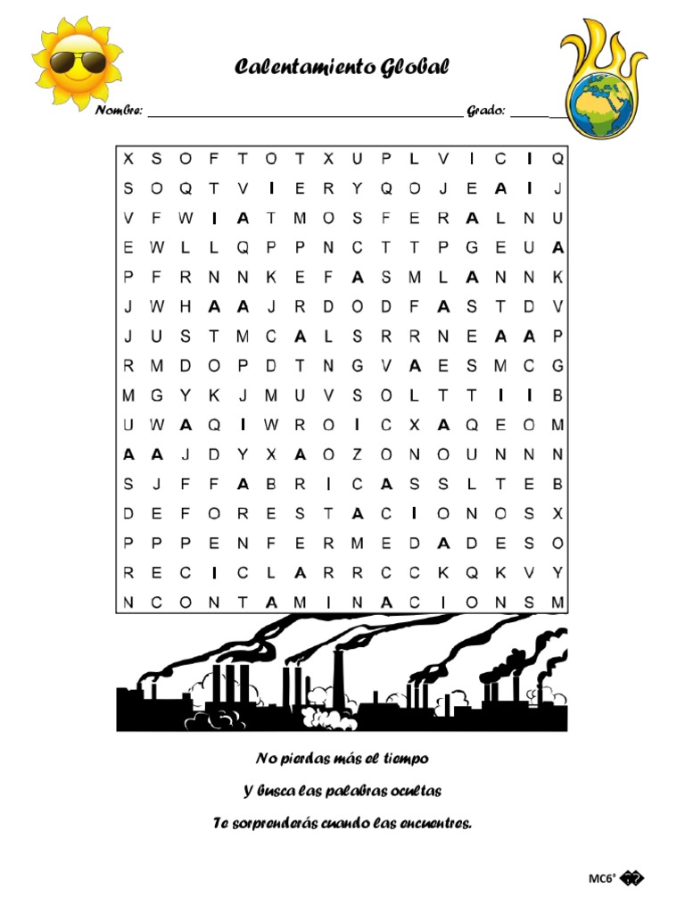 Calentamiento Global Sopa de Letras | PDF