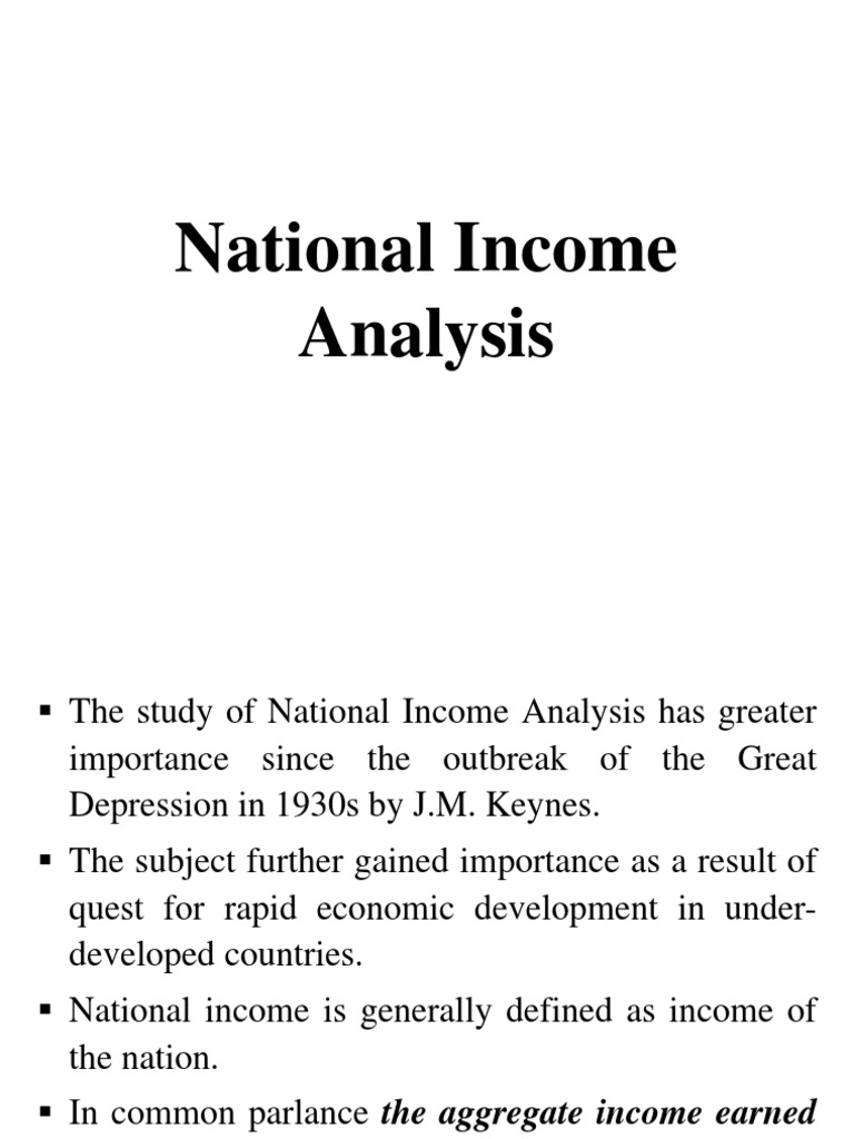 National Income Analysis | PDF | Measures Of National Income And Output ...