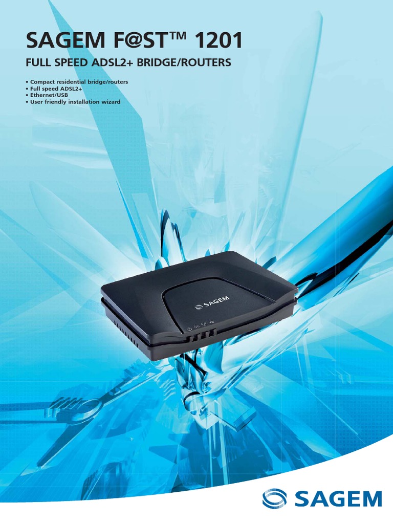 Sagem F@ST 1201: TM Full Speed Adsl2+ Bridge/Routers | PDF | Firewall ...