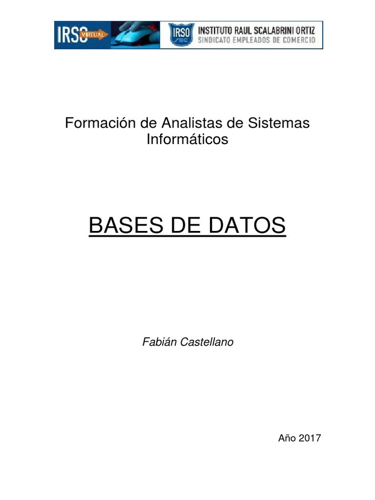 Manual de Bases de Datos 2017 | PDF | SQL | Bases de datos