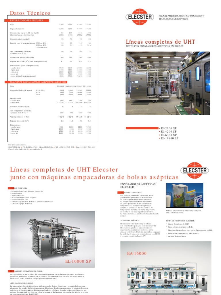 Complete UHT Lines Esp | PDF | Calor | Temperatura