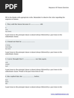 Sequence of Tenses Explained | PDF | Perfect (Grammar) | Verb