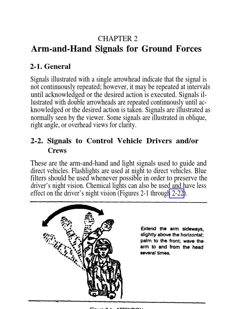Arm-and-Hand Signals For Ground Forces: 2-1. General | PDF