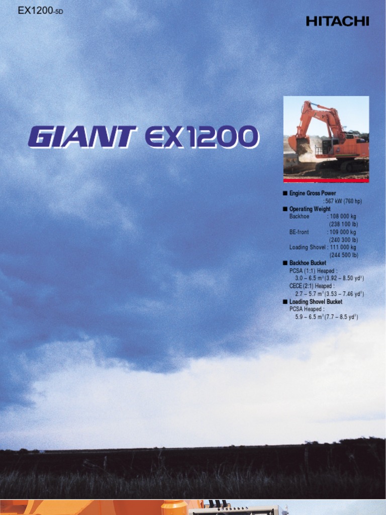 Brochure, Hitachi, EX1200-5D, DKAEX1200HT (06-05) | PDF | Engines ...