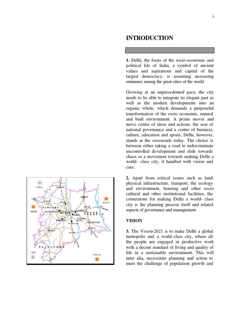 Delhi, The Focus of The Socio-Economic and | PDF | City | Infrastructure
