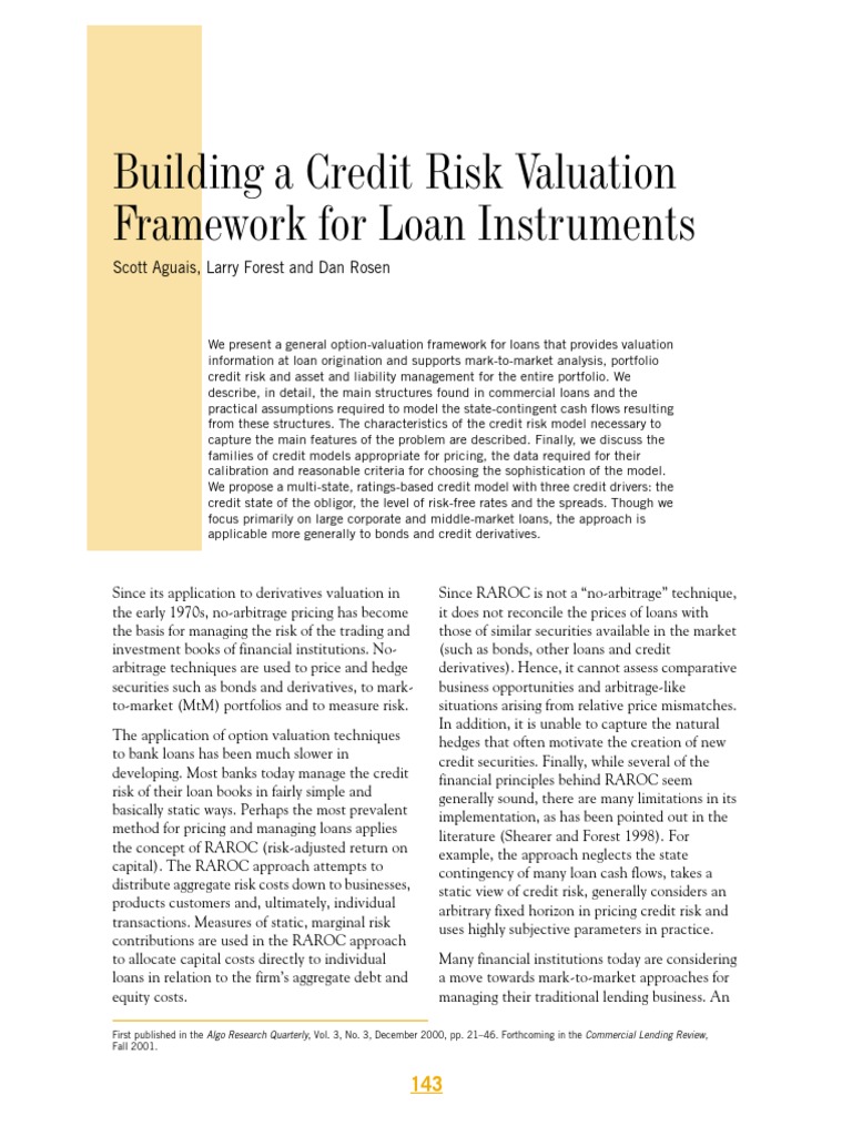 Building A Credit Risk Valuation | PDF | Credit (Finance) | Derivative ...