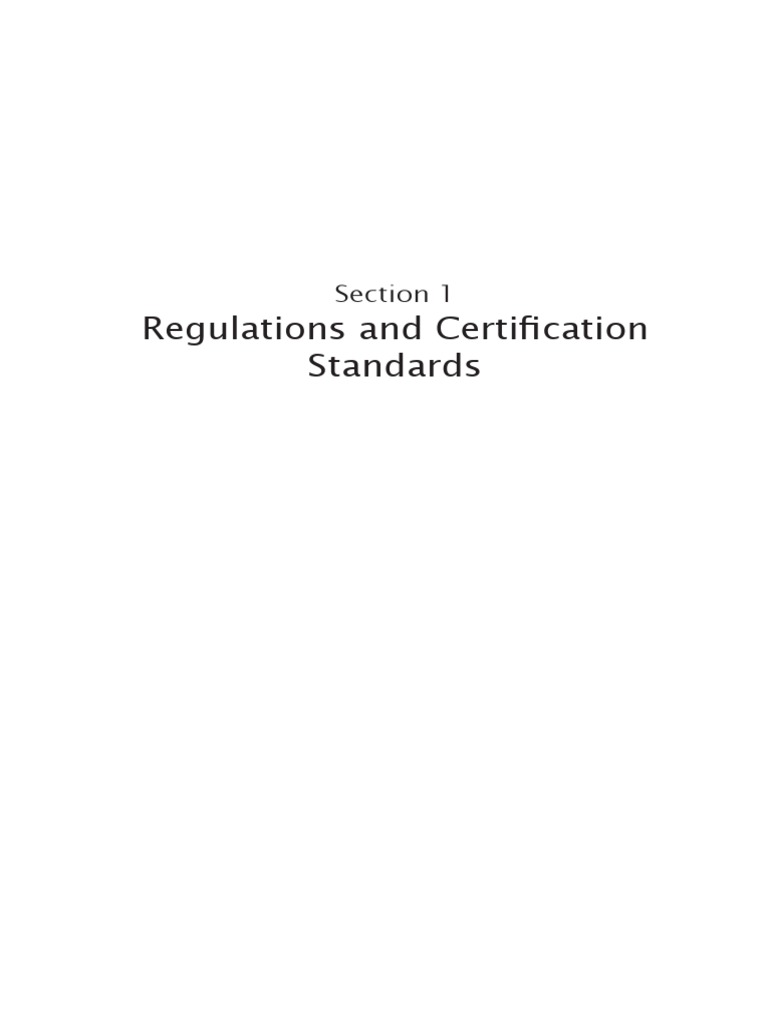 Regulations and Certification Standards | PDF