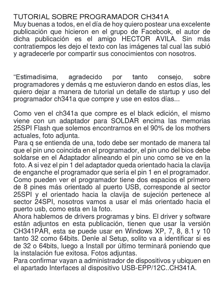 Tutorial Sobre Programador Ch341a | PDF | Informática | Equipo de oficina