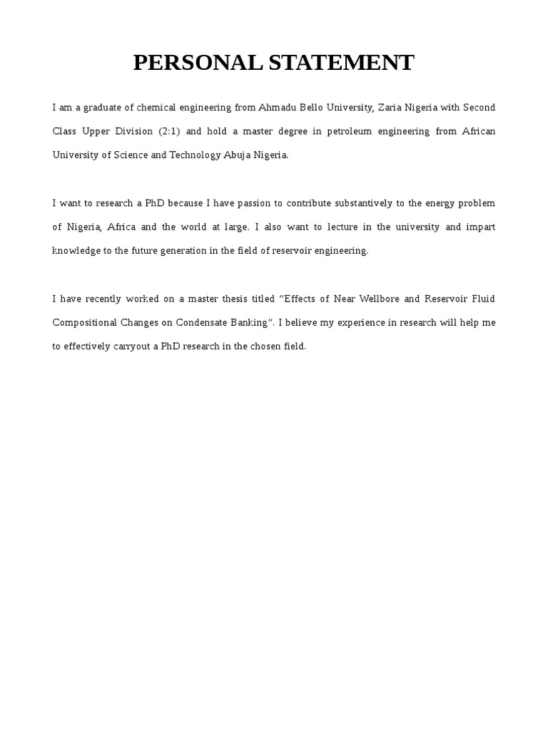 Personal Statement | PDF