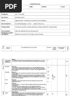 Past Continuous Tense Lesson Plan | PDF | Lesson Plan | Grammar