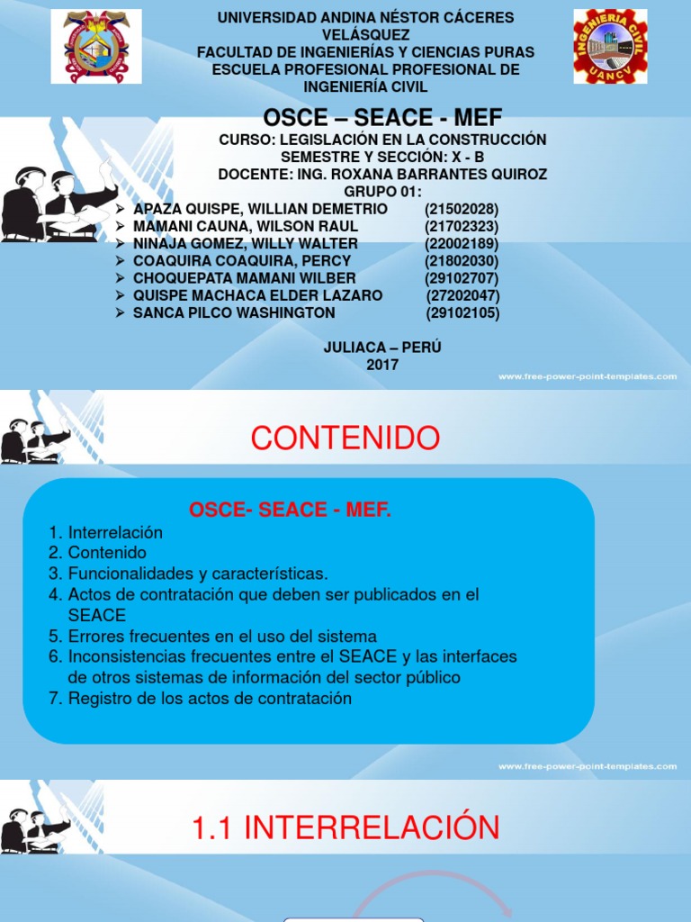 Diapositivas de Trabajo Encargado Osce-Seace-Mef | PDF | Sociedad de ...
