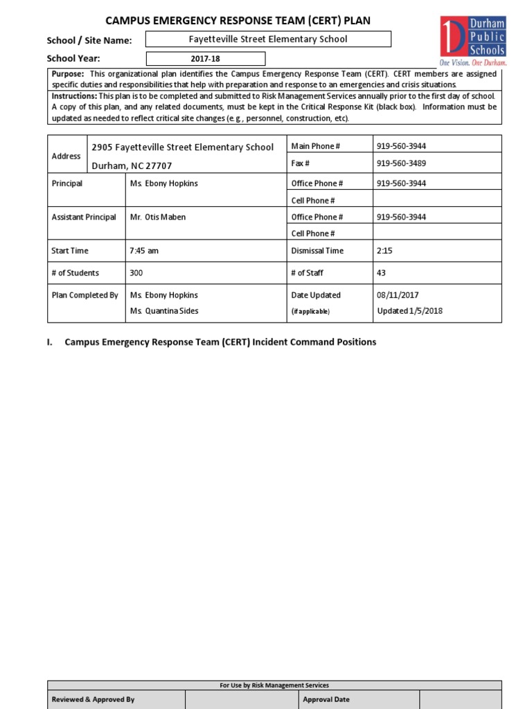 School Emergency Response Plan | PDF | Parent | Relationships
